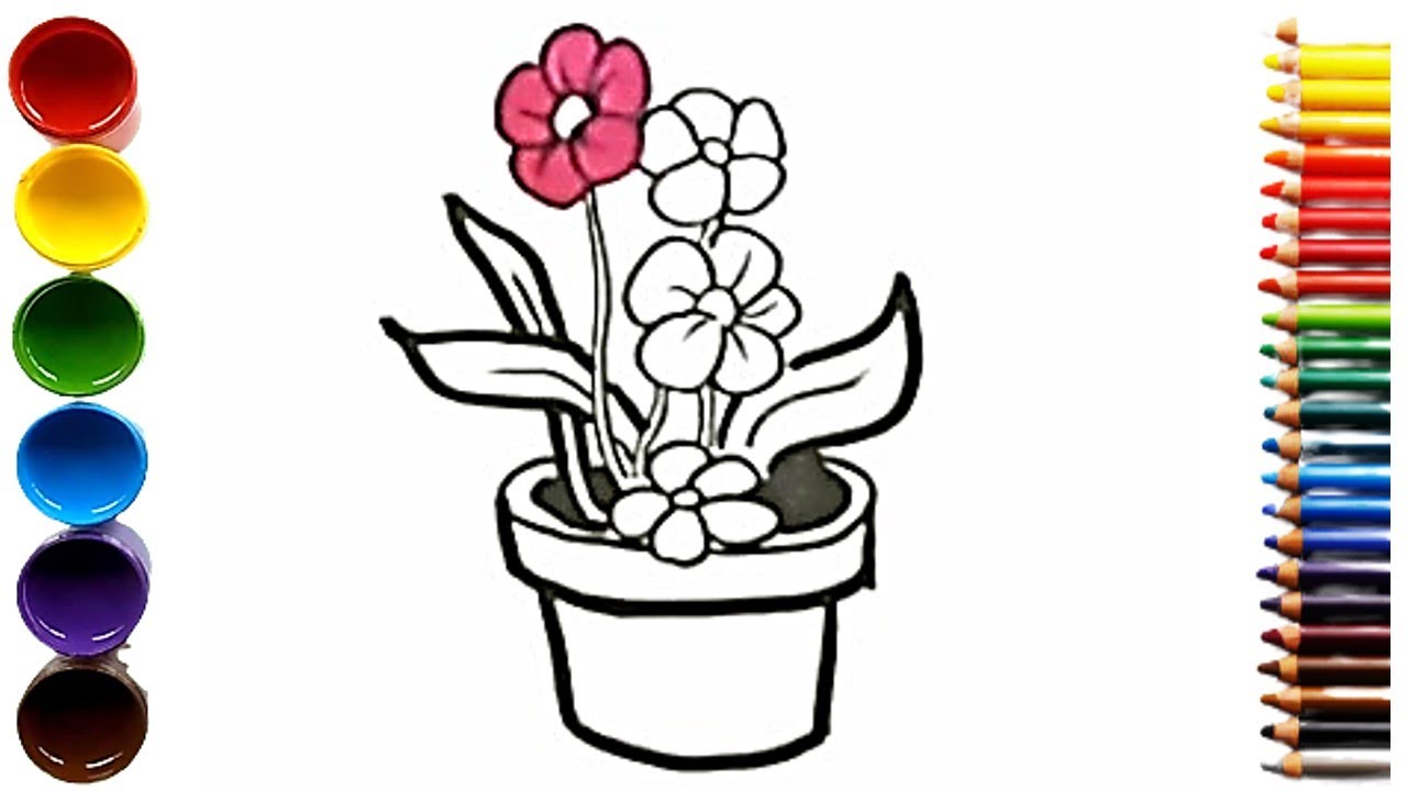 How To Draw Flower Pot | Cómo dibujar una maceta - YouTube
