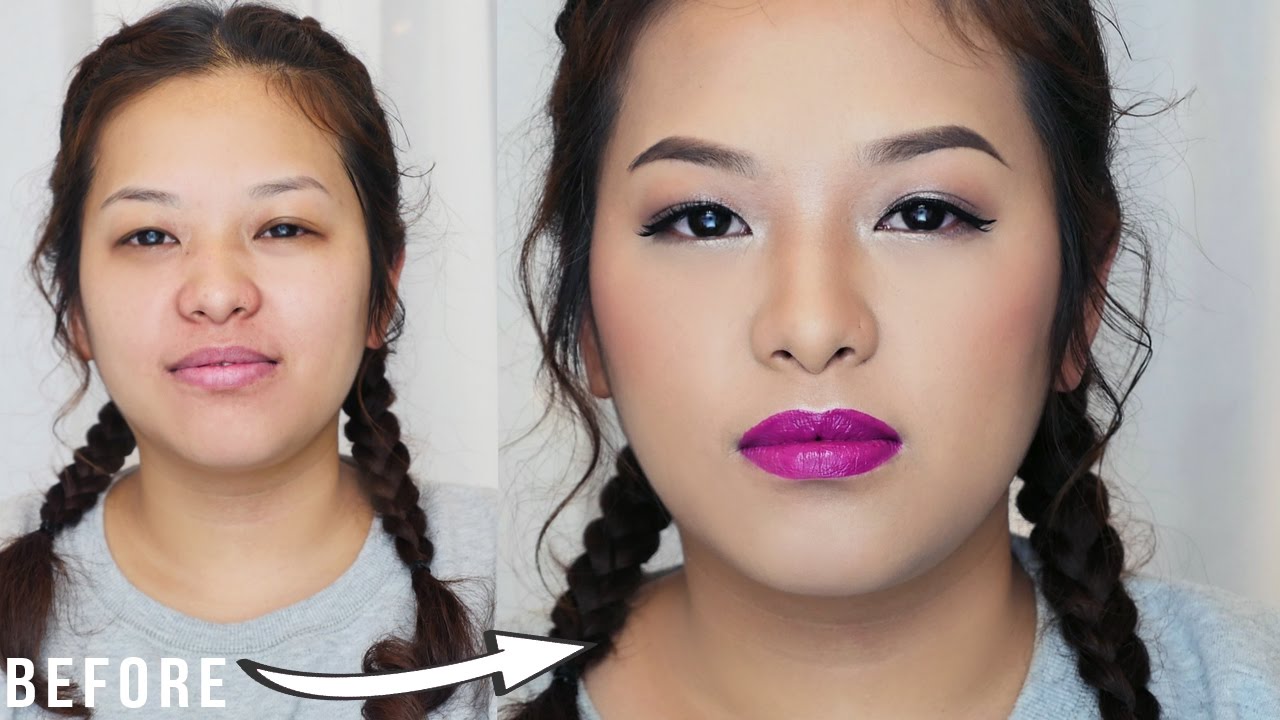 Natural Glam + Bright Lips | BEAUTY MAKEOVER by GDiipa - YouTube