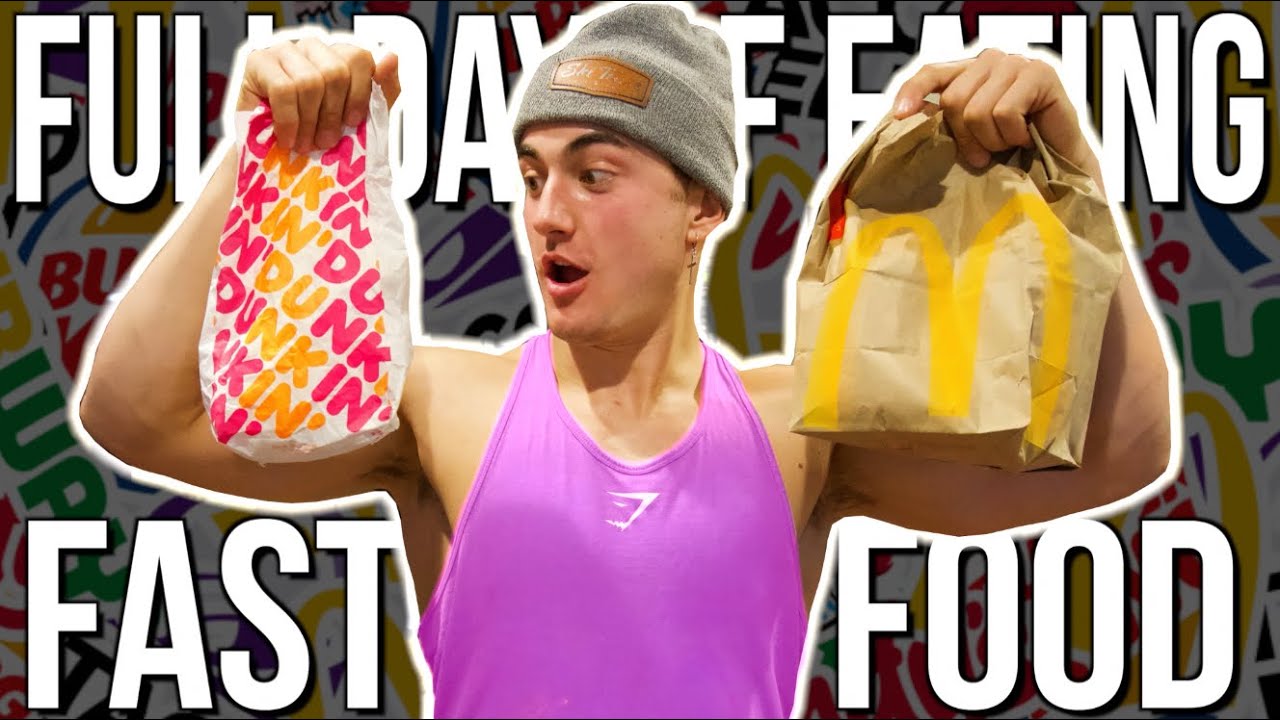 EATING FAST FOOD FOR 24 HOURS | IIFYM FULL DAY OF EATING - YouTube