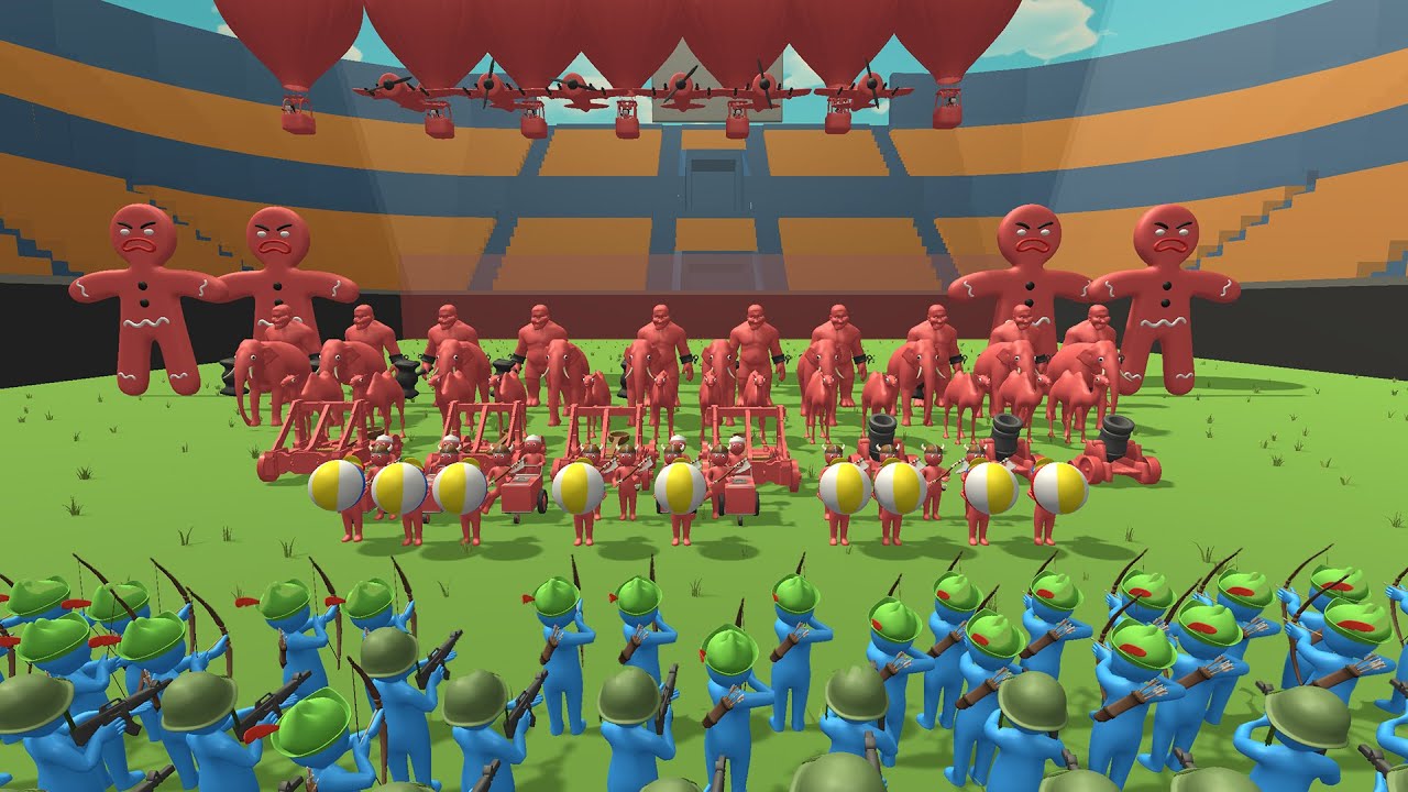 50 Archers + 50 Rifles Vs 100 Random Units - Gummy Dummy Battles - YouTube