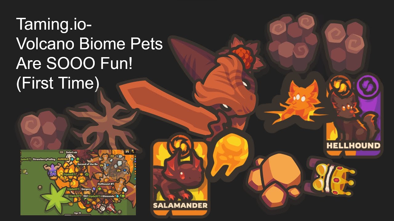 Taming.io- Playing Volcano Biome and Pets for First Time! - YouTube
