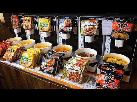 otomatik ramen makinesi, ramen mağazası - kore sokak yemeği