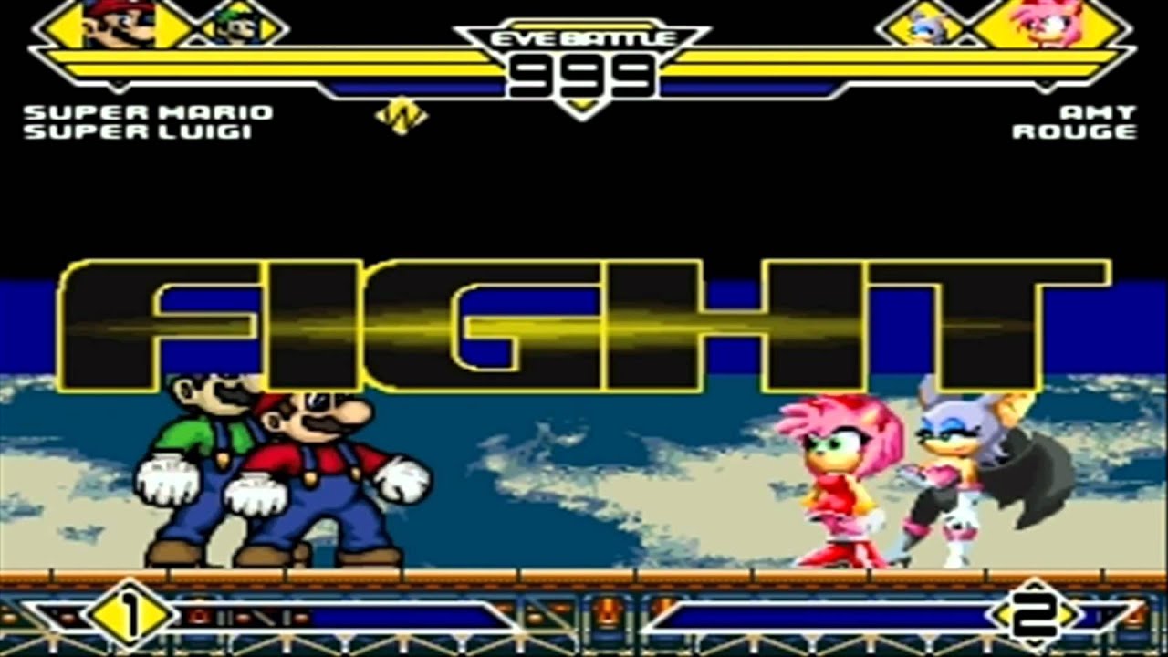 Super Mario and Super Luigi vs Amy and Rouge MUGEN Battle!!! - YouTube