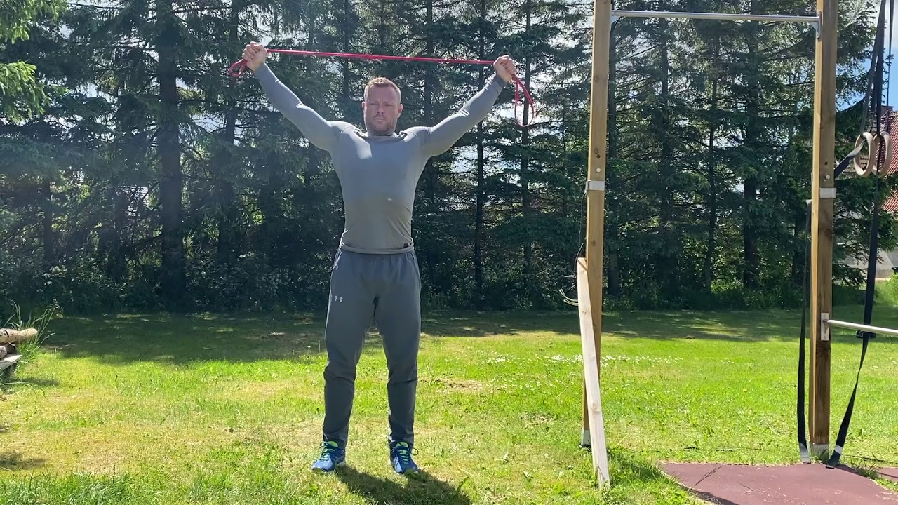 Overhead Band Pull Apart - YouTube