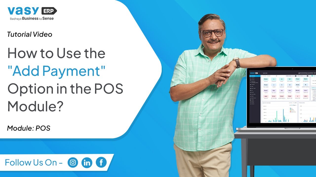 How to Use the "Add Payment" Option in the POS Module in VasyERP? - YouTube