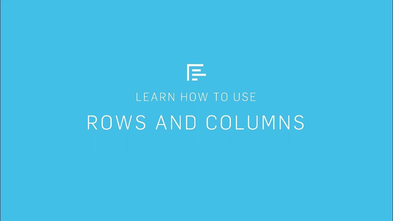 Rows and Columns - YouTube