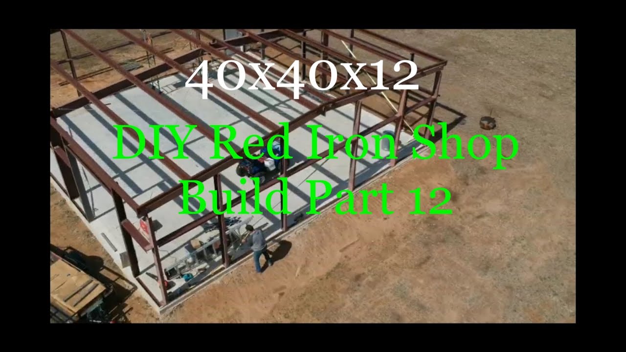 #60 Red Iron Shop Building Part 12 Installing Base Angle and Base Trim ...