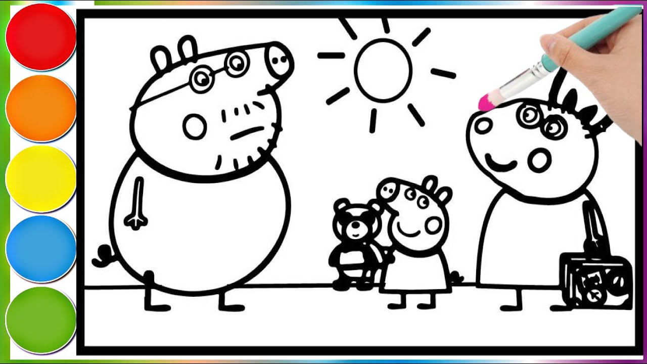 Peppa Pig receives a teddy bear as a gift from her dad's friend ...