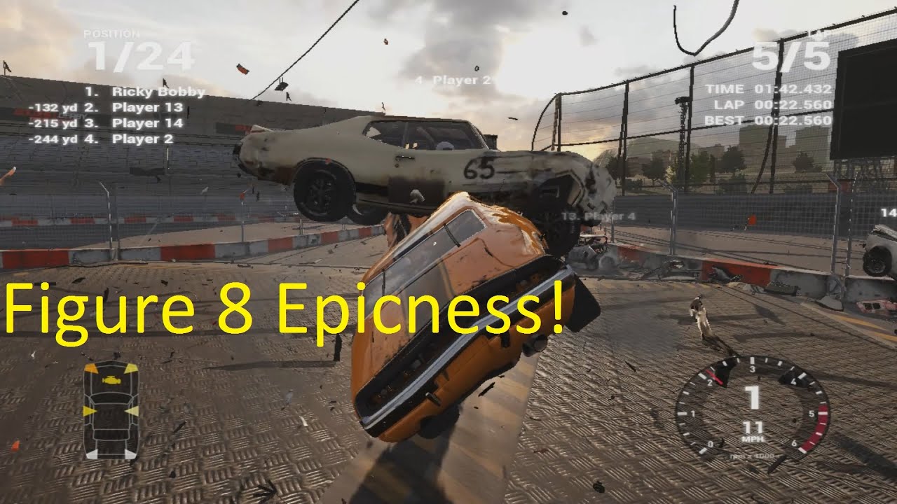 Next Car Game Wreckfest Gameplay - EPIC figure 8 crash! - YouTube