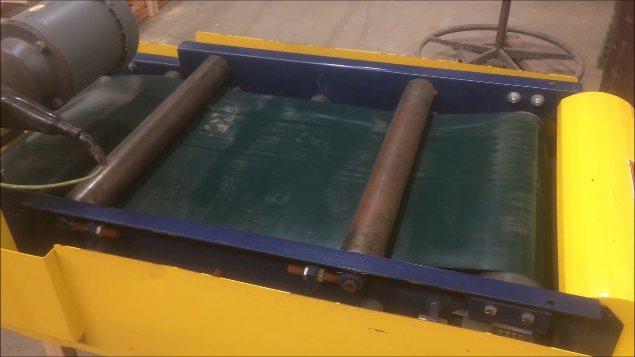 Northeast Industrial 21" wide Bag Flattener Conveyor - YouTube