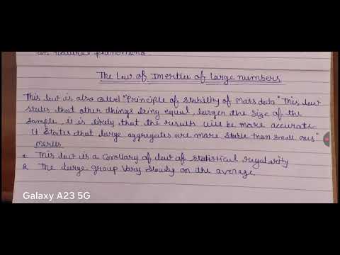 Important law of statistics 1 Law of statistical regularity. 2. Law of ...