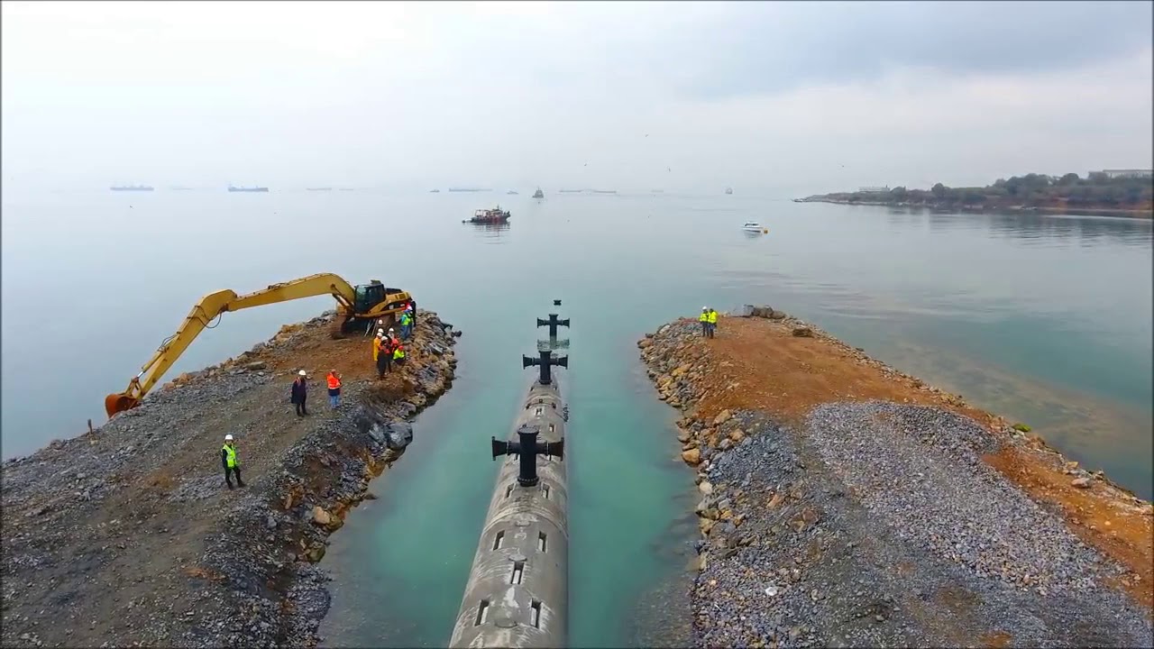 Outfall and intake pipe lines - Sea Discharge Project - YouTube