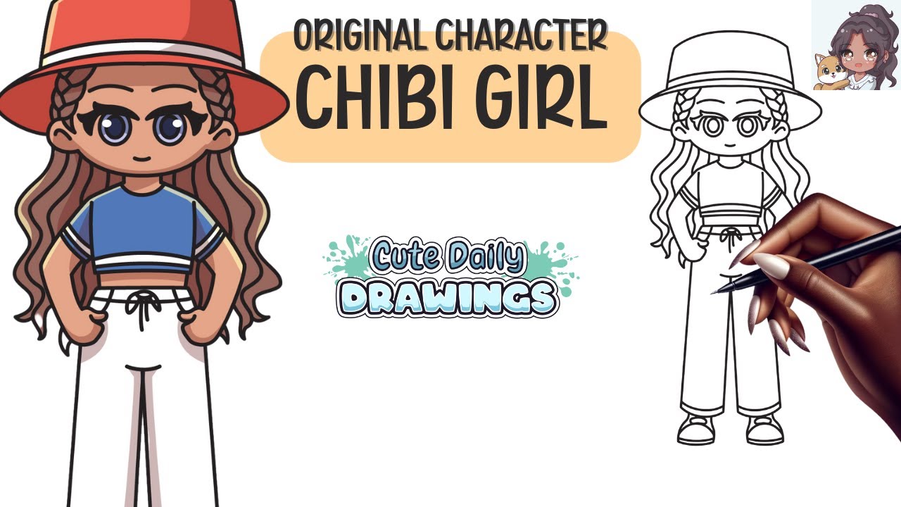 How to Draw a Cute Chibi Summer Girl ⏐ Cute Easy Drawing Tutorial ...
