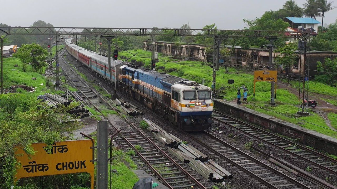 17614 Panvel Exp with WDP4D at Chouk Staion 100 KMph - YouTube