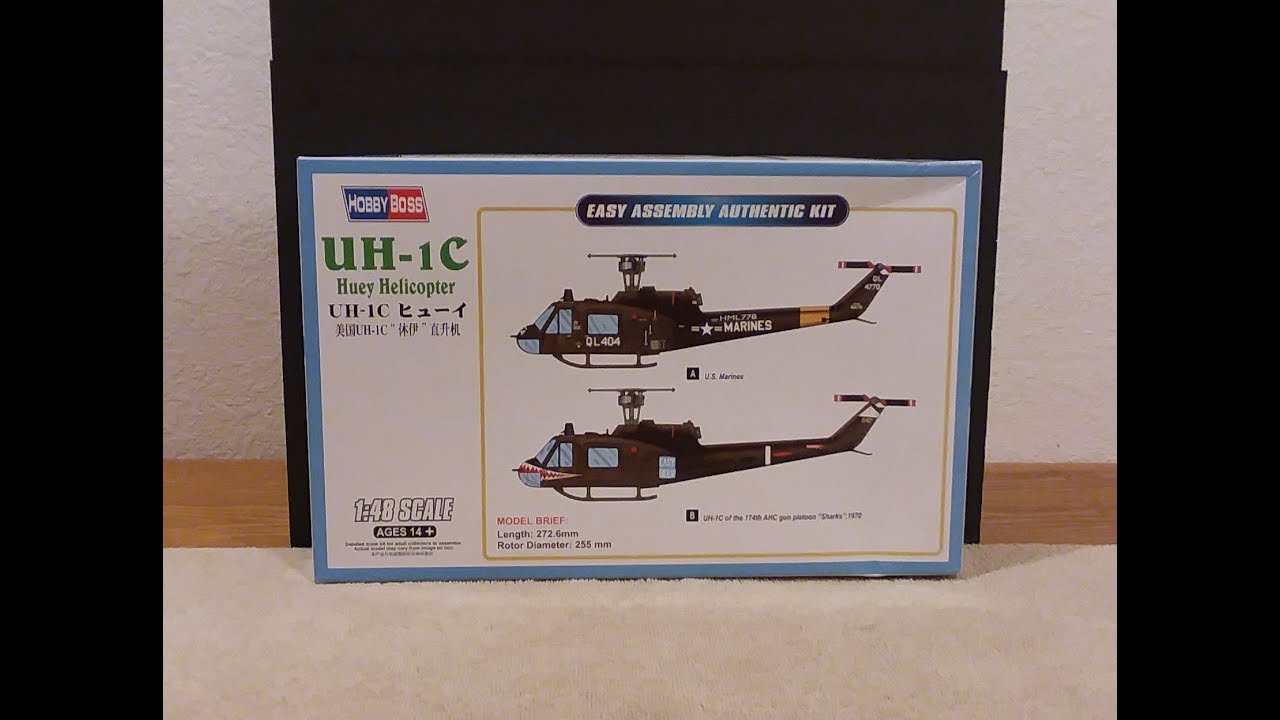 Hobby Boss 1:48 UH-1C Huey Helicopter Plastic Model Kit #85803 Review ...