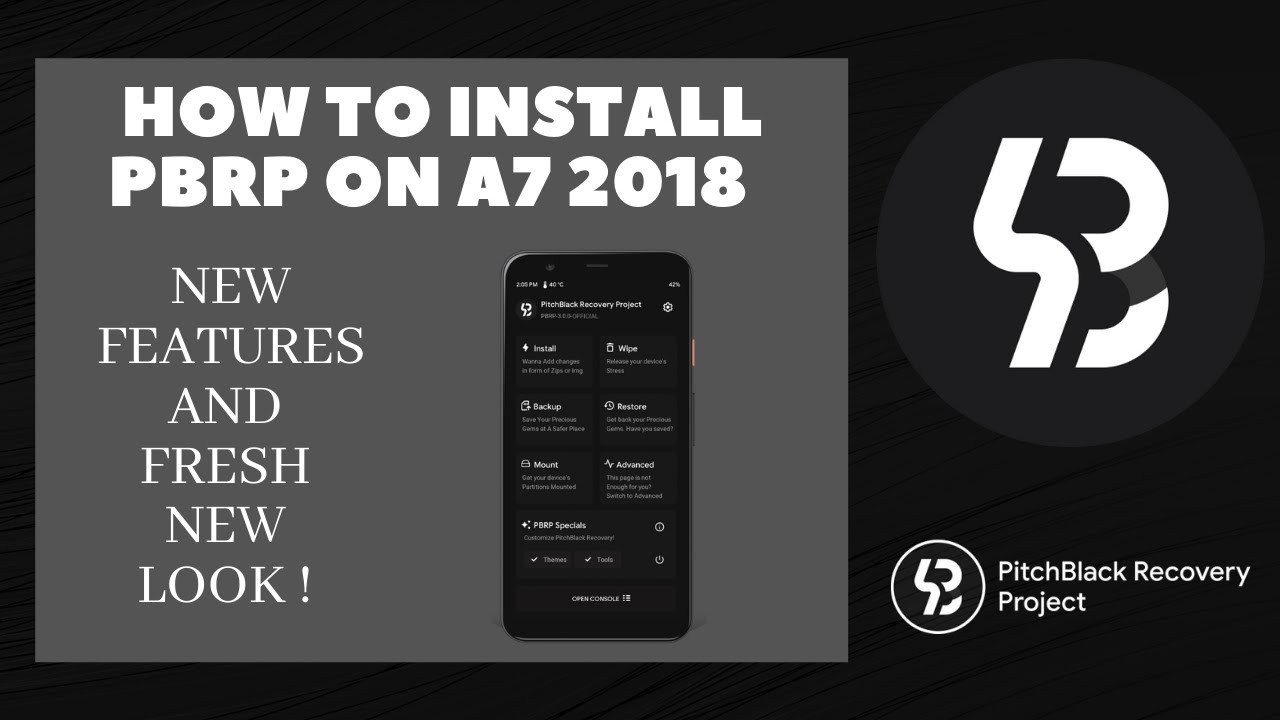 How To Install PBRP for A7 2018 | NEW FEATURES AND FRESH LOOK | 2021 ...