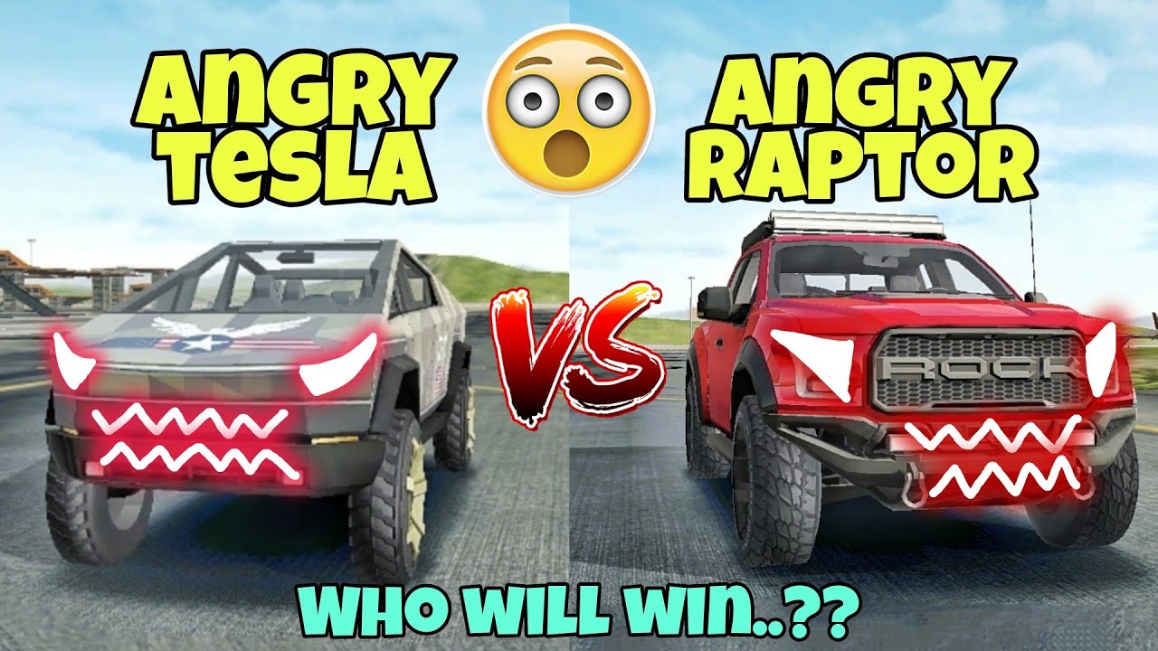Angry tesla VS angry ford raptor😱||Who will win..??funny moments 😂 ...