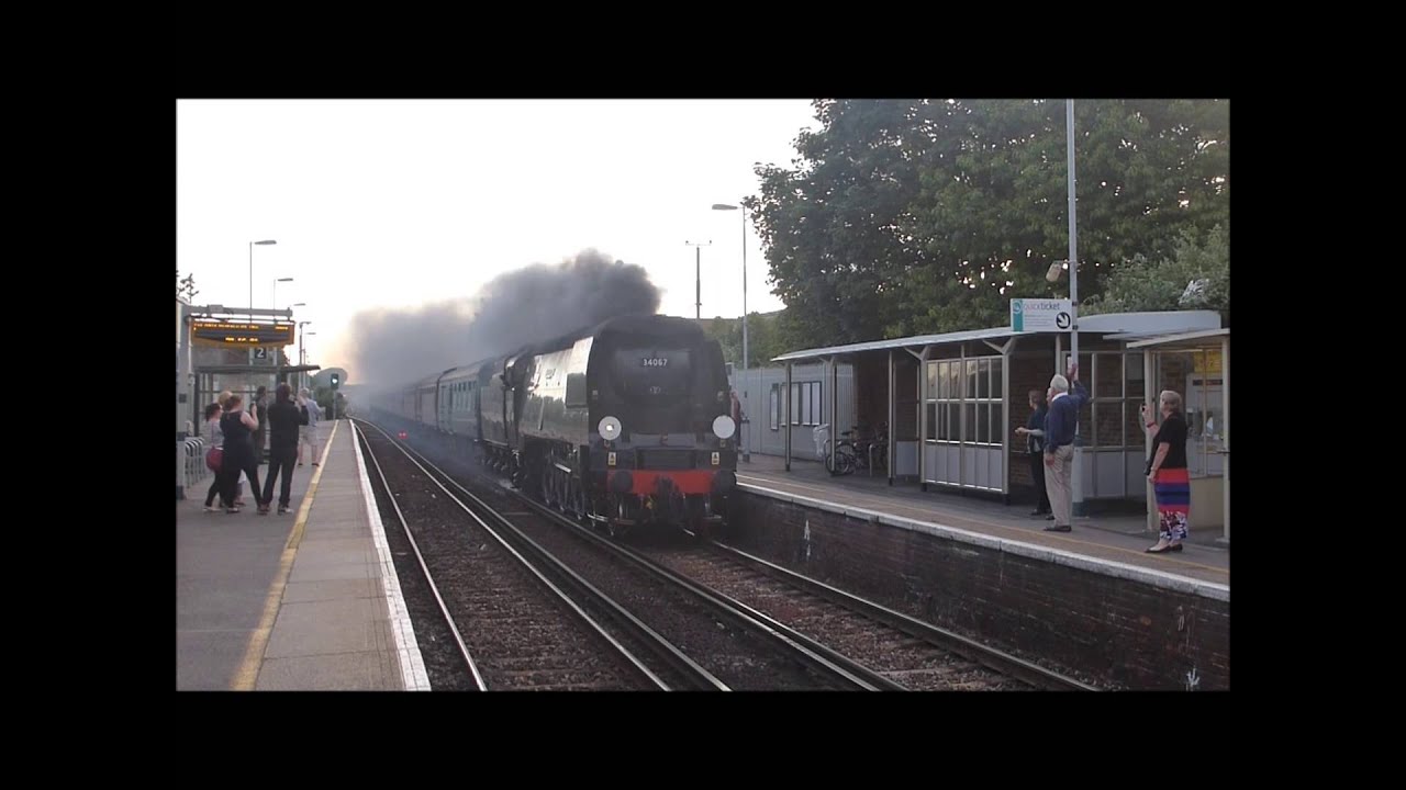 Steam train passing West Worthing station on 28th June 2013 - YouTube