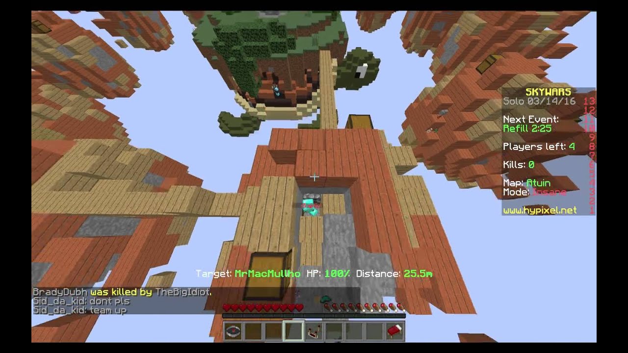 TheBigIdiot fly hacking on Hypixel - YouTube