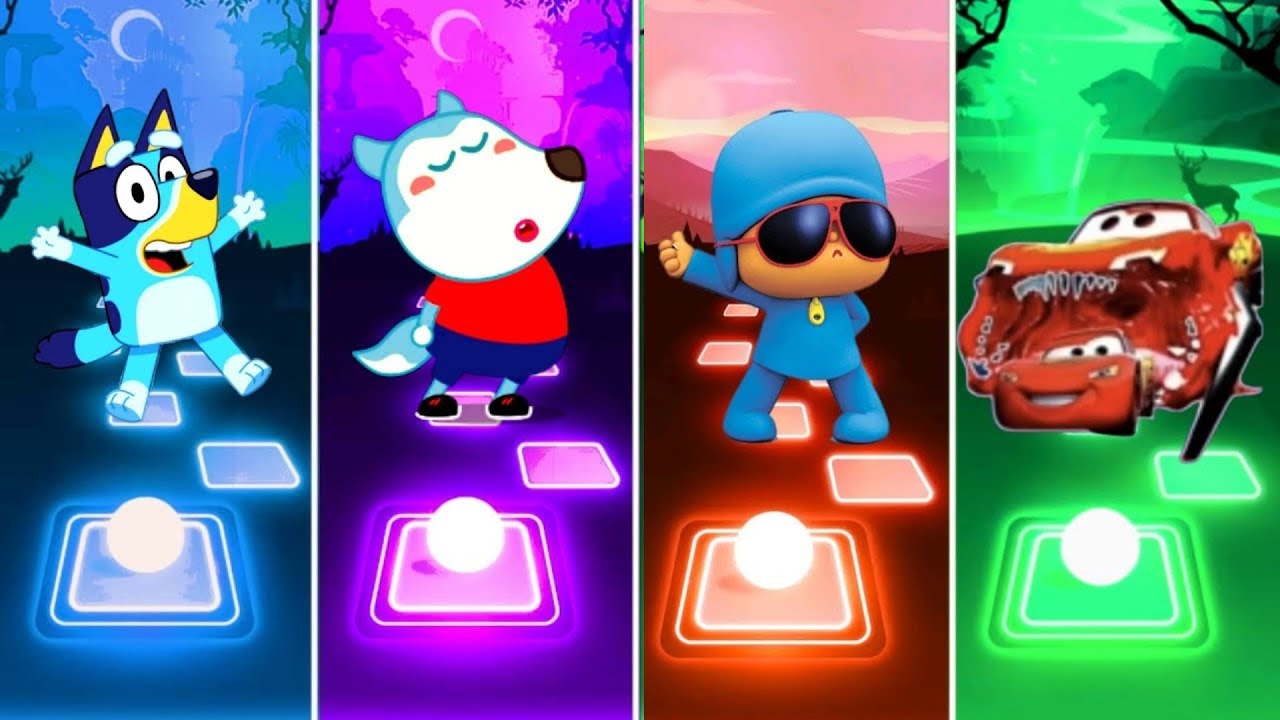 Bluey Cartoon 🆚 Wolfoo Family 🆚 Pocoyo 🆚 McQueen Eater . 🎶🎶 Who Is Best ...