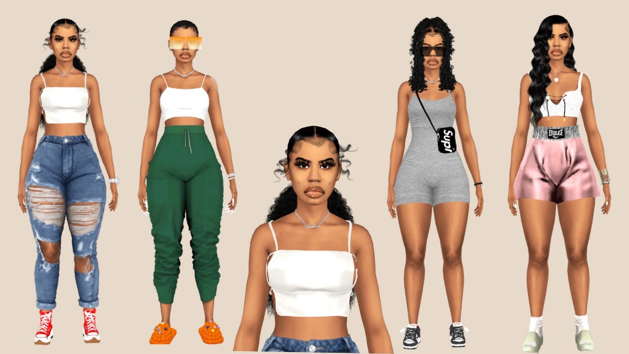 The Sims 4 CAS | SPRING LOOKBOOK - YouTube