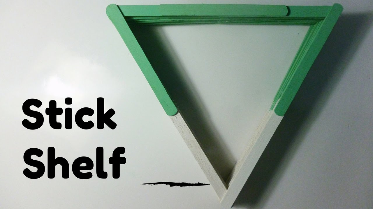 diy popsicle stick shelf - YouTube