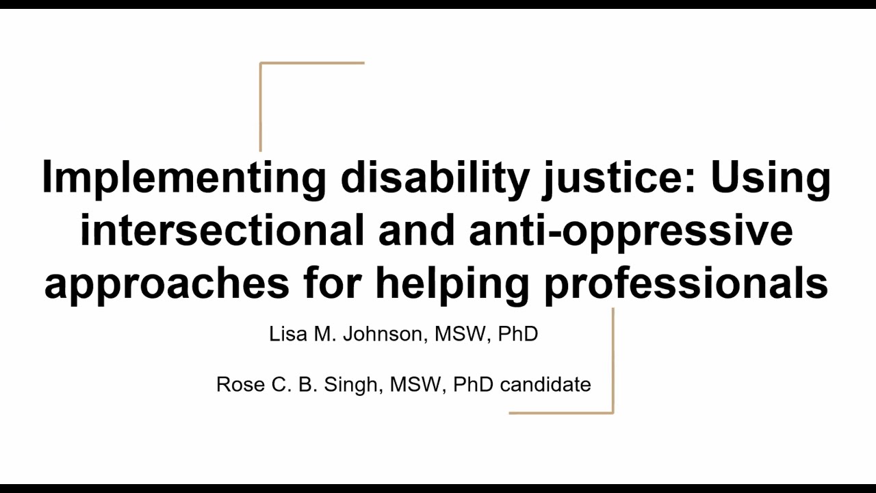 Implementing disability justice - YouTube