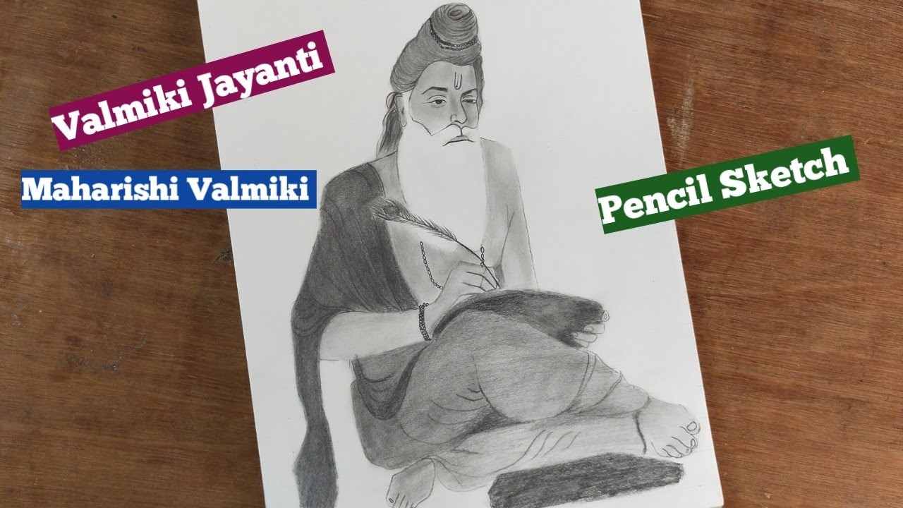 Valmiki Jayanti Drawing Easy || How to draw Maharishi Valmiki 😀 - YouTube