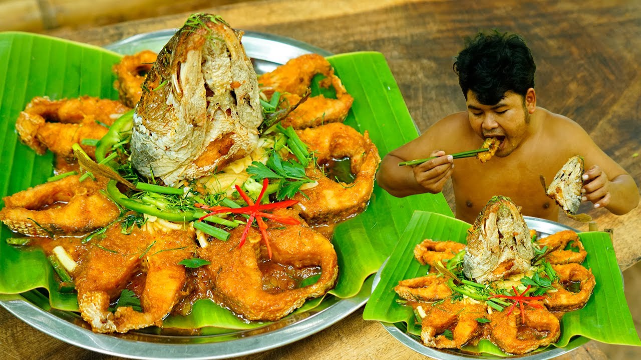 Cooking Masala Fish Curry Eating So yummy - Deep Fried Fish Curry ...