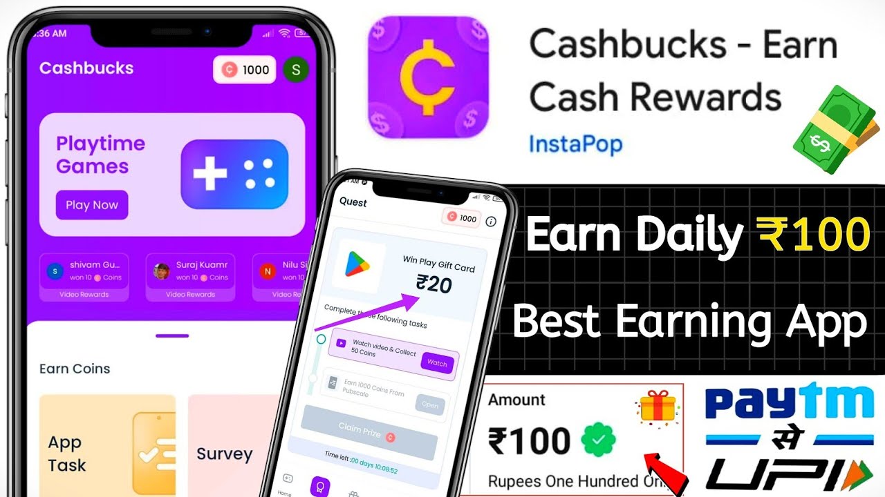 🤑 Cashbucks App | Cash Bucks App Payment Proof | Cashbucks Earn Cash ...