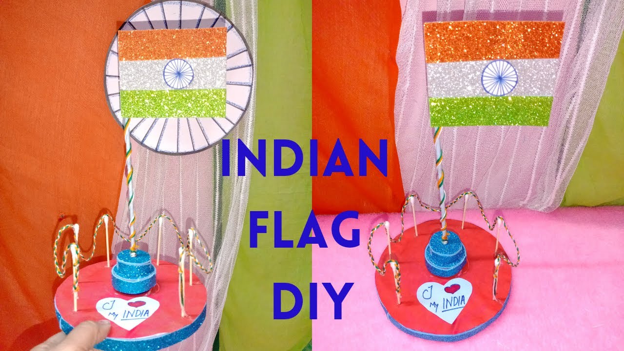 Republic day craft / how to make Indian flag DIY / flag making / craft ...