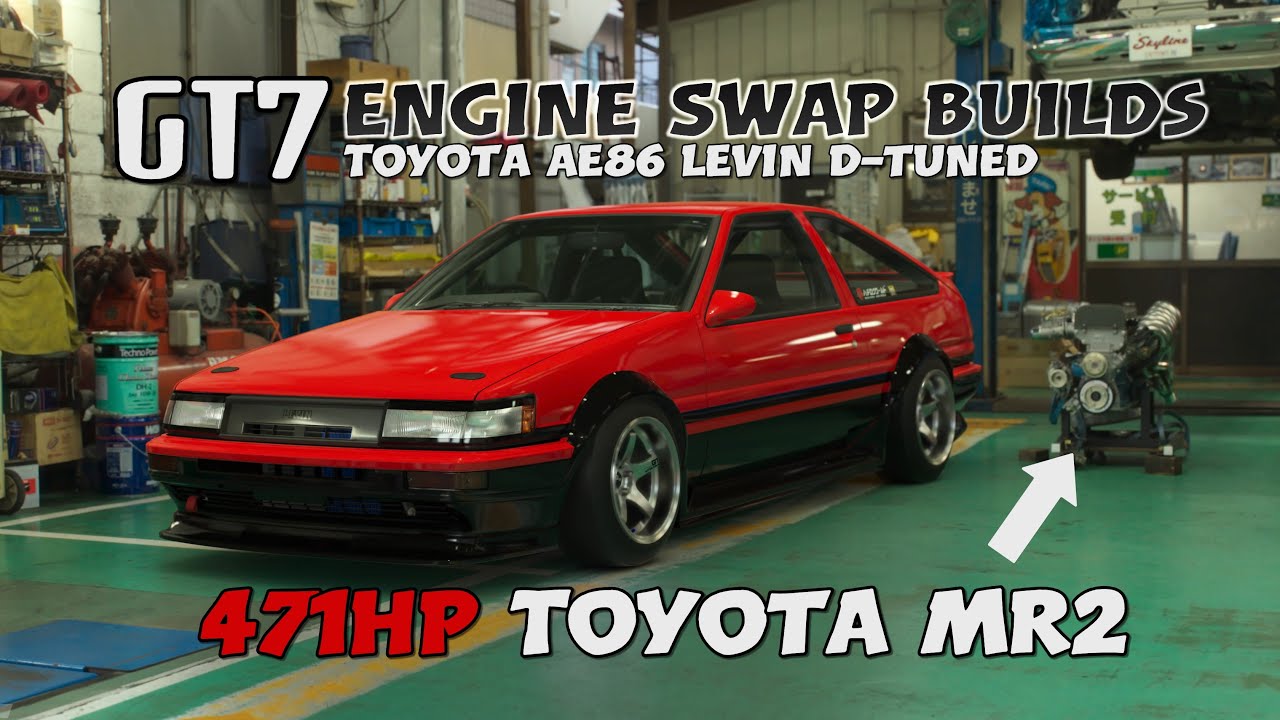 GT7 Builds: Toyota AE86 Levin D-Tuned with MR2 3S-GTE Engine Swap (Spec ...