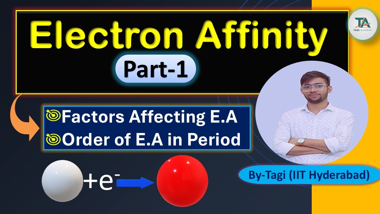 Electron Affinity || part-1 Lecture || Electron Gain Enthalpy || Factors Affecting E.A||Order of ...