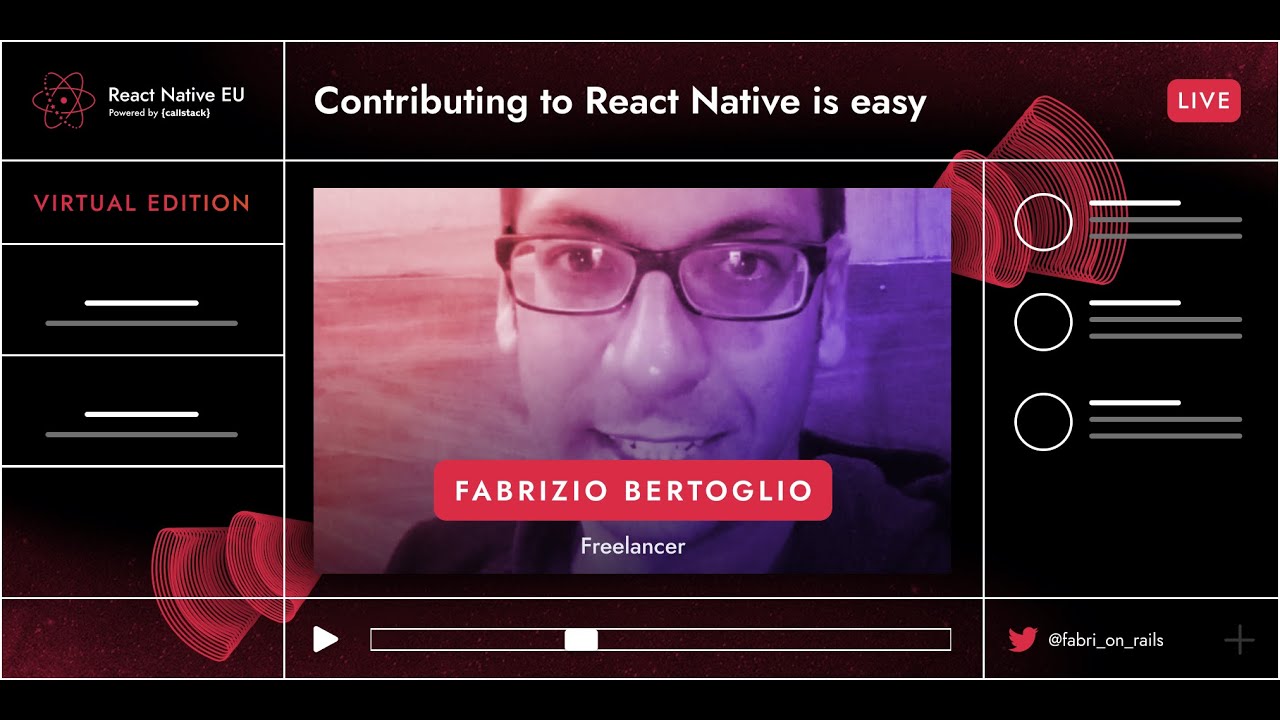 React Native EU 2020: Fabrizio Bertoglio - Contributing To React Native Is Easy - YouTube