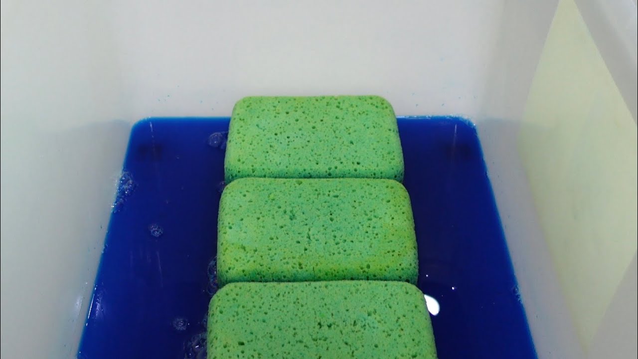 ASMR SPONGE SQUEEZING - Blue Pine series (3) - YouTube