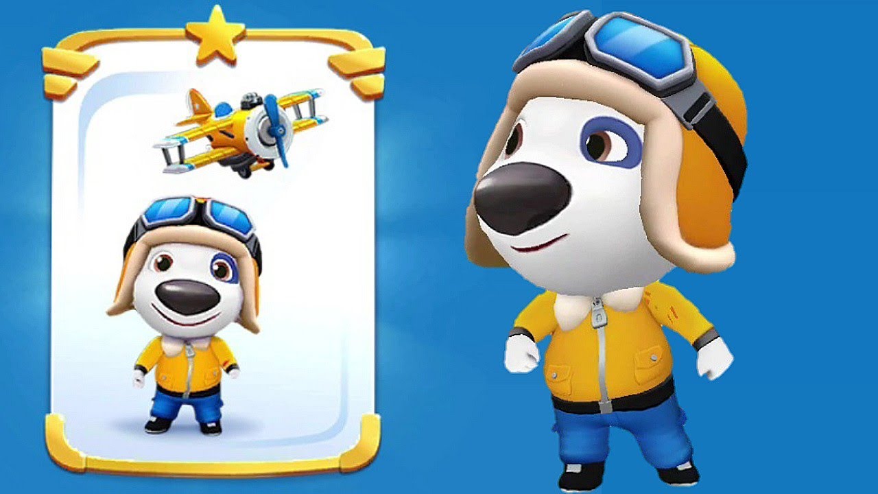 Talking Tom Sky Run - Pilot Hank new unlocked yellow outfit Gameplay ...