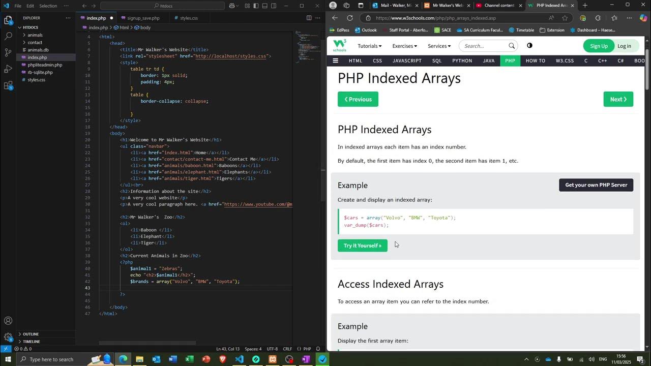 PHP Indexed Arrays - YouTube