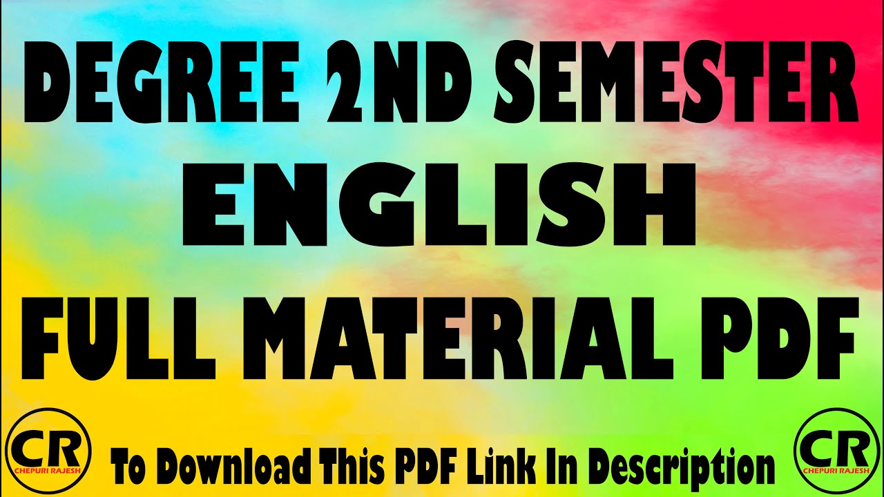 #2NDSEMESTER DEGREE 2ND SEMESTER ENGLISH FULL MATERIAL PDF - YouTube