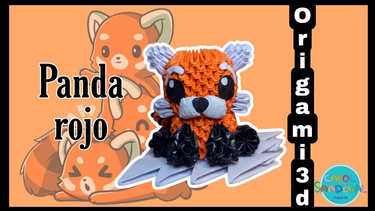 Haz a un bonito panda rojo en origami 3D ♥️ nivel 🔥 | Carol Sandoval ...