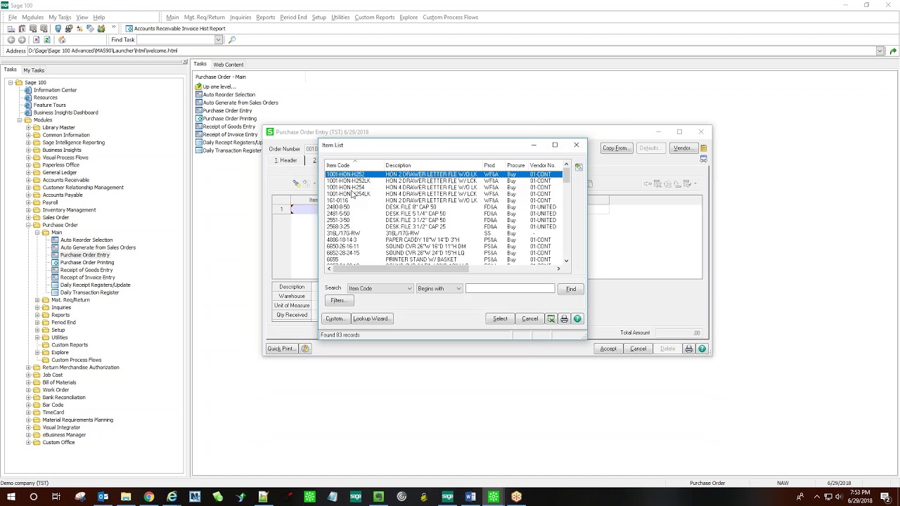 Sage 100 (MAS 90/200) VB Script Preview Demo: PO Cost Varies From ...