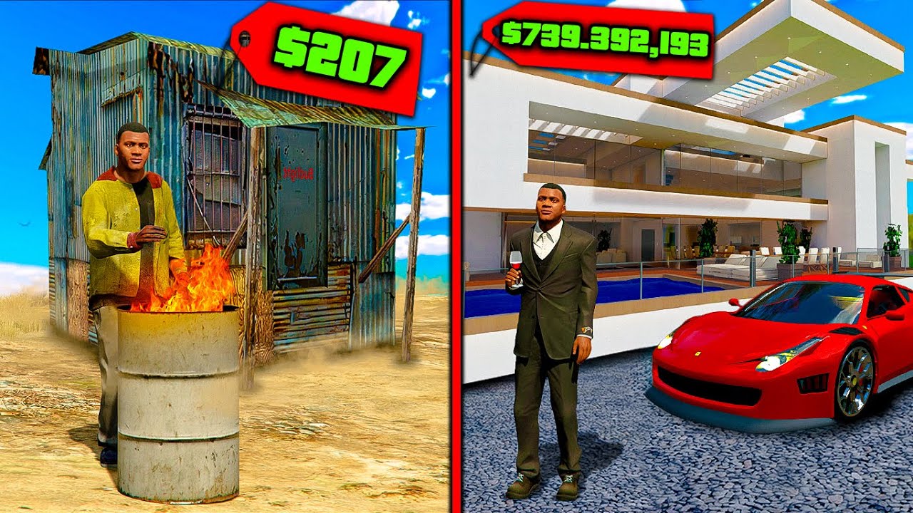 CASA DE RICO VS CASA DE POBRE NO GTA 5!! (Mod) - YouTube