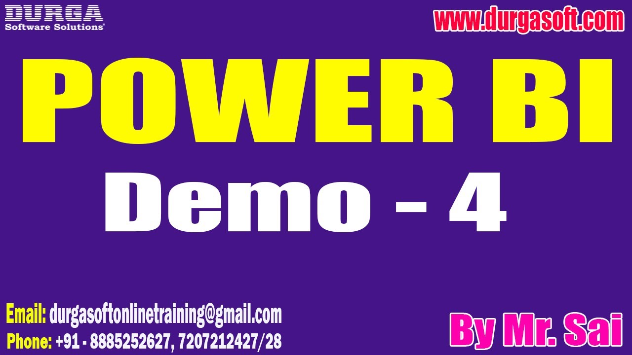 POWER BI tutorials || Demo - 4 || by Mr. Sai On 01-05-2025 @8PM IST ...