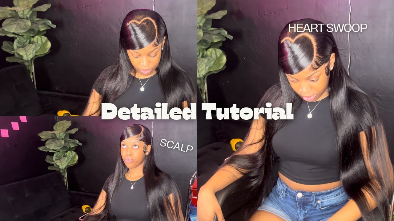 Detailed Heart Swoop Wig Install || Valentines Special - YouTube