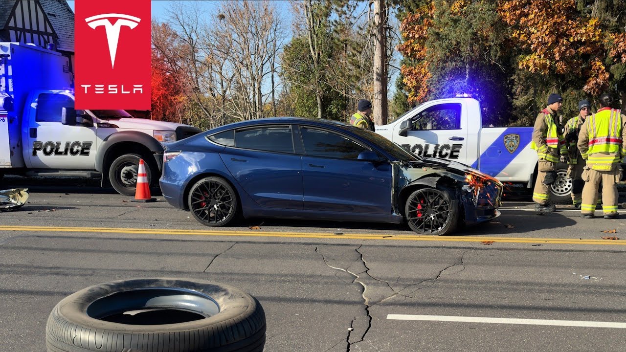 TESLA CRASH CAUGHT ON BUILT-IN DASH CAMERA | TESLACAM STORIES 238 - YouTube