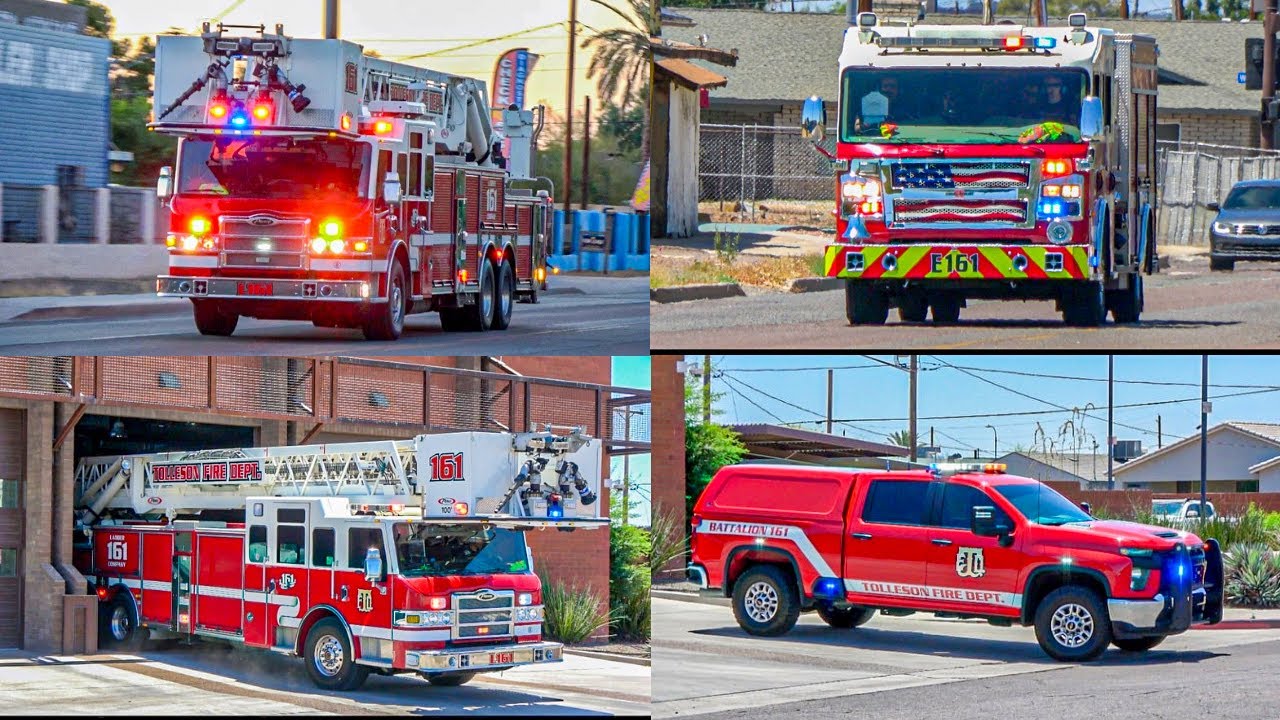 Tolleson Fire Dept Station 161 + AMR Responding - YouTube