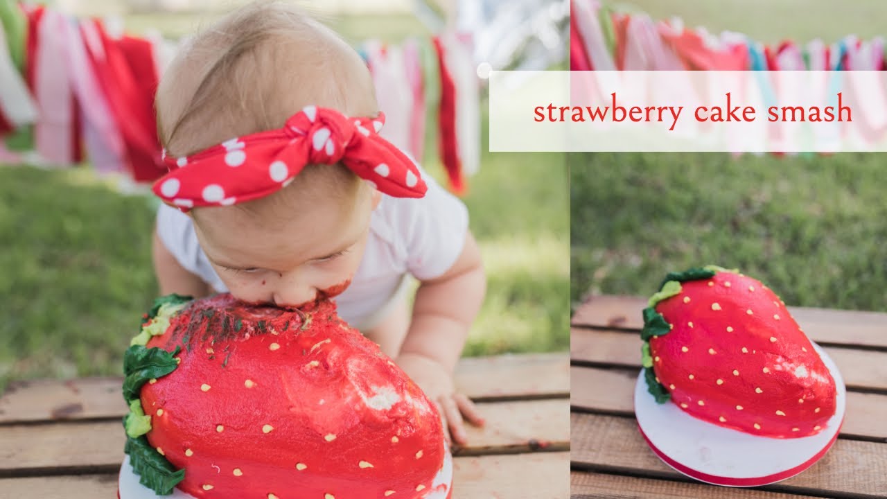 Strawberry Cake Smash | 1st birthday - YouTube