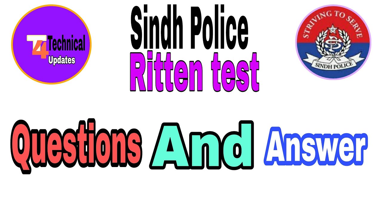 Questions coming in Sindh Police writin Test Answers - YouTube