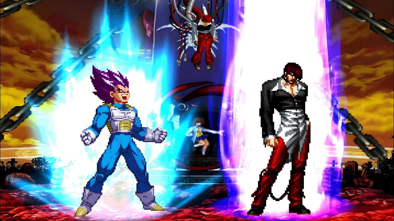 [DBZ vs KOF] Vegeta Ultra Ego vs Final Boss Iori - YouTube