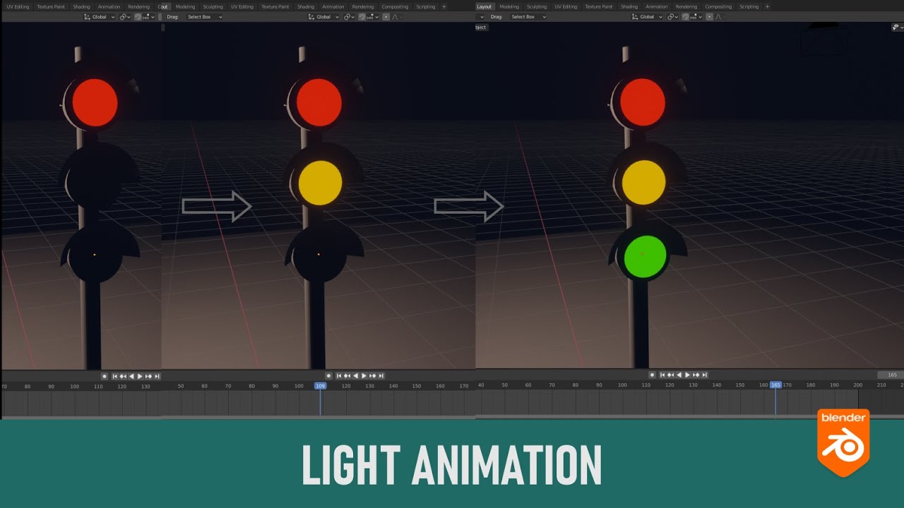 Blender Tutorial-LIGHT ANIMATION, TRAFFIC LIGHT ANIMATION - YouTube