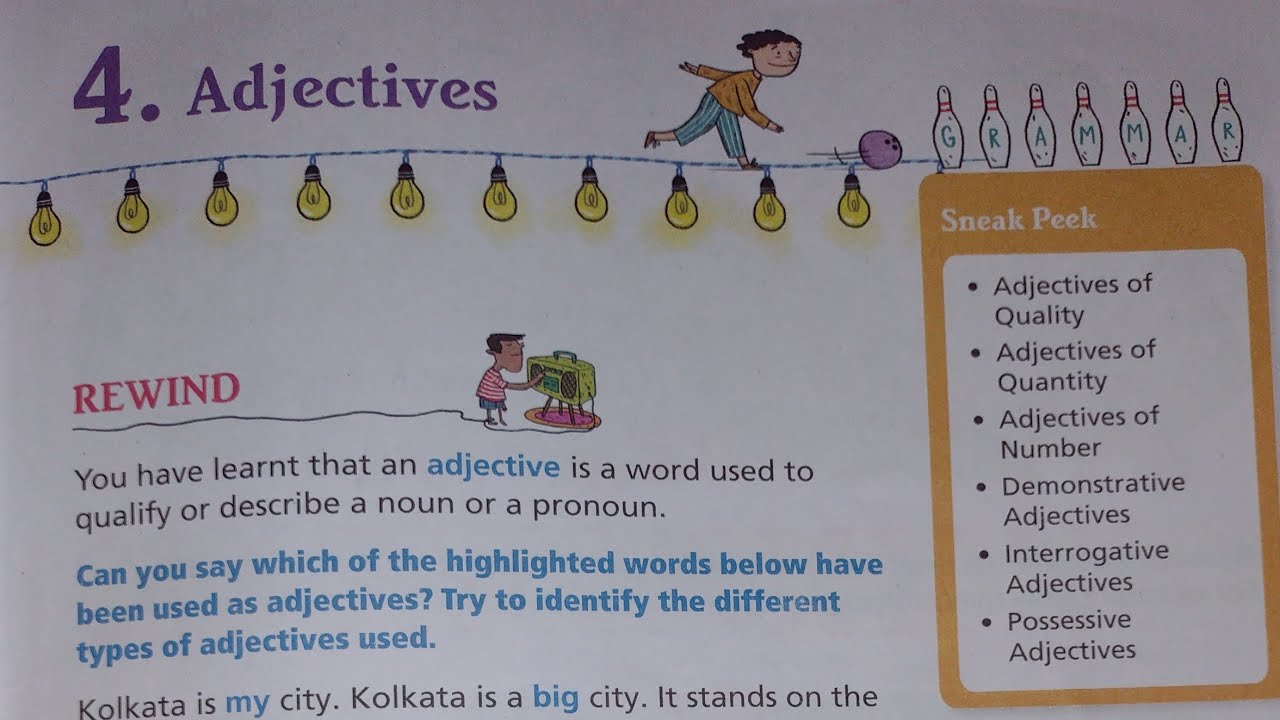 Adjective | Ch-04 | Class-8 | Climb with Corner Stone English grammar ...